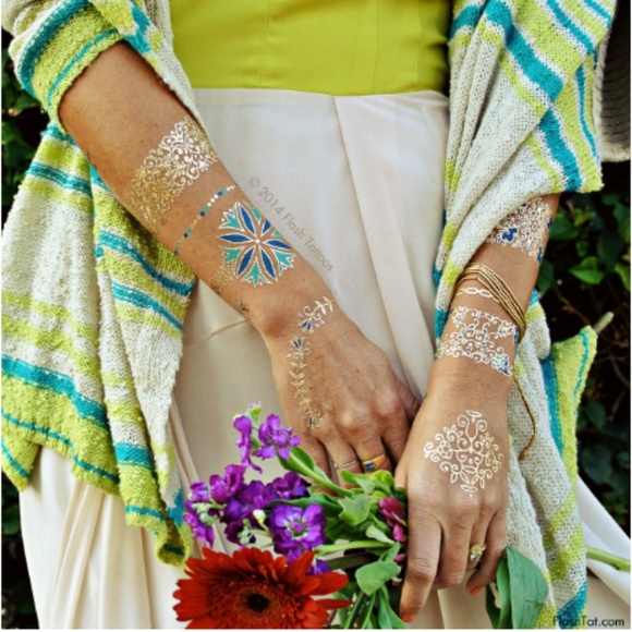 Accessories | Mediterranean Metallic Temporary Tattoos | Poshmark